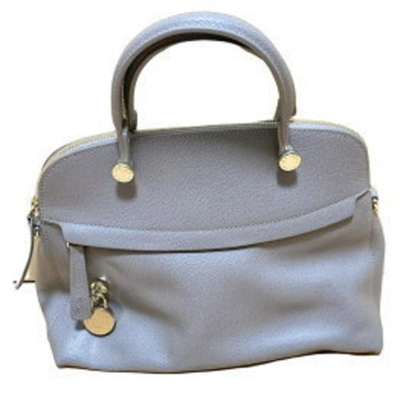 Furla | Bags | Furla Piper Handbag Grey Beige Leather | Poshmark